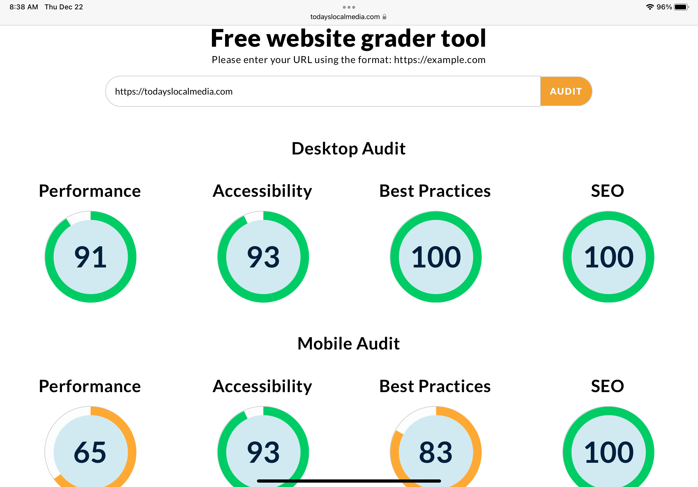 Using a Website Grader Tool for Grading Site Performance